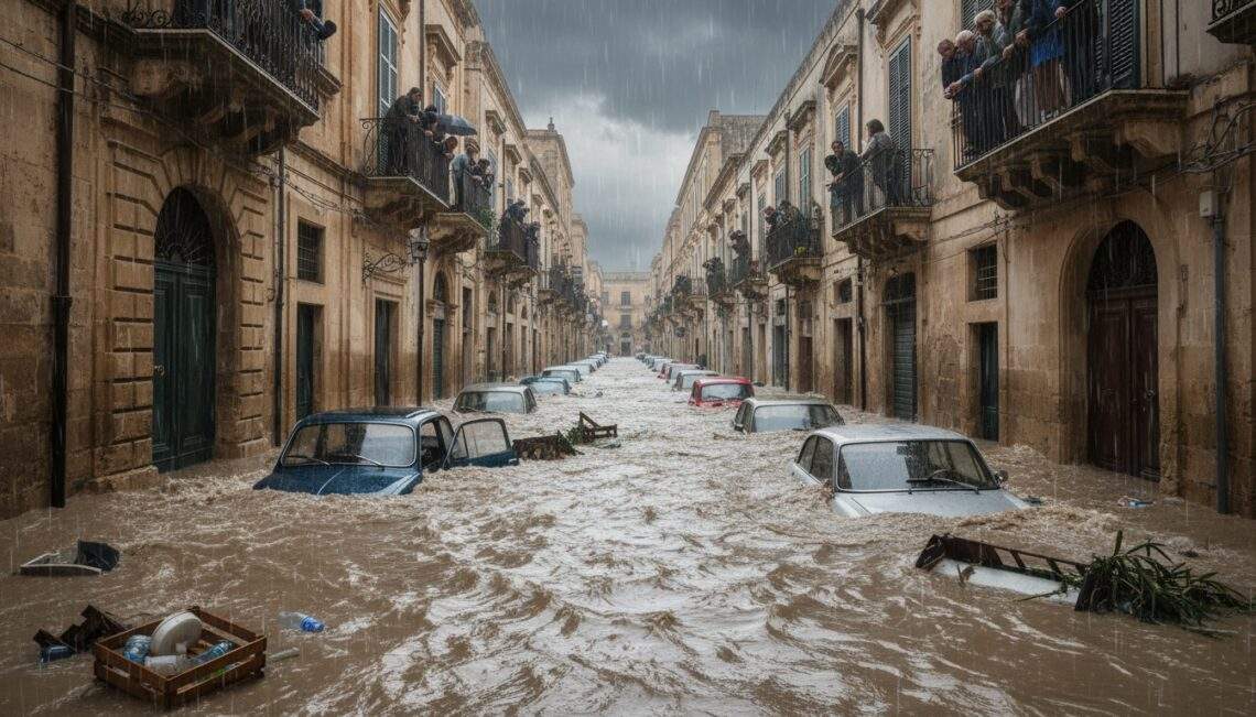 Catania unter Wasser: Zyklon Harry verwüstet Sizilien