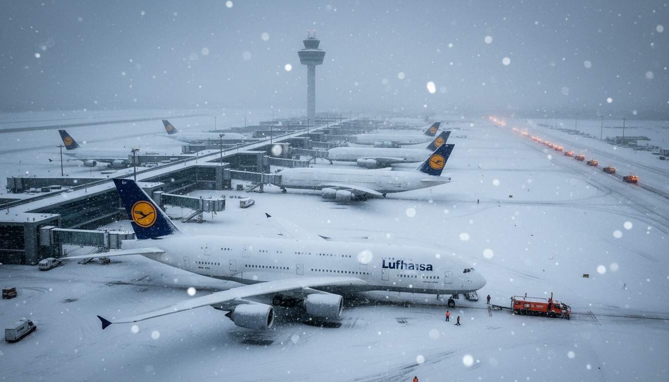 Schnee Flughafen Frankfurt